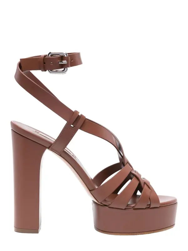 Casadei Betty 120mm Leather Sandals - Brown
