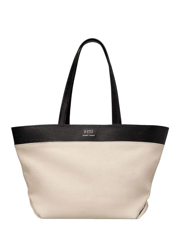 Ami Panelled Tote Bag - Neutrals