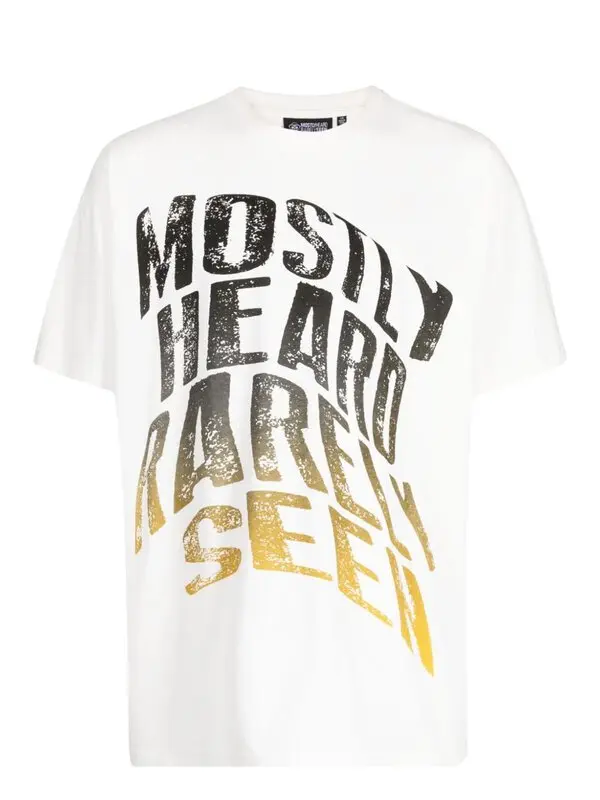 MOSTLY HEARD RARELY SEEN Faded Warped Cotton T-shirt - White