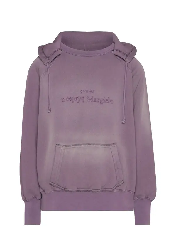 MAISON MARGIELA Reverse-logo Cotton Hoodie - Purple