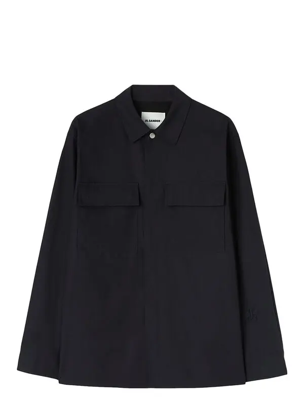 JIL SANDER Logo-tag Cotton Shirt - Blue