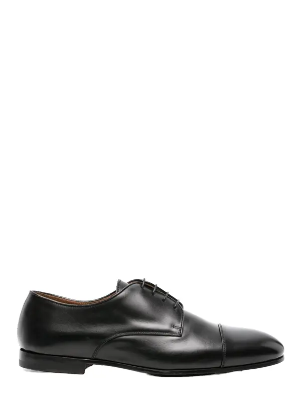 DOUCAL'S Lace-up Patent Leather Derby Shoes - Black