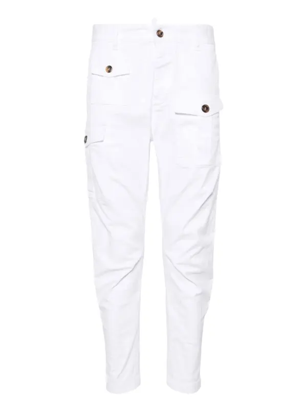 Dsquared2 Tapered Cargo Trousers - White