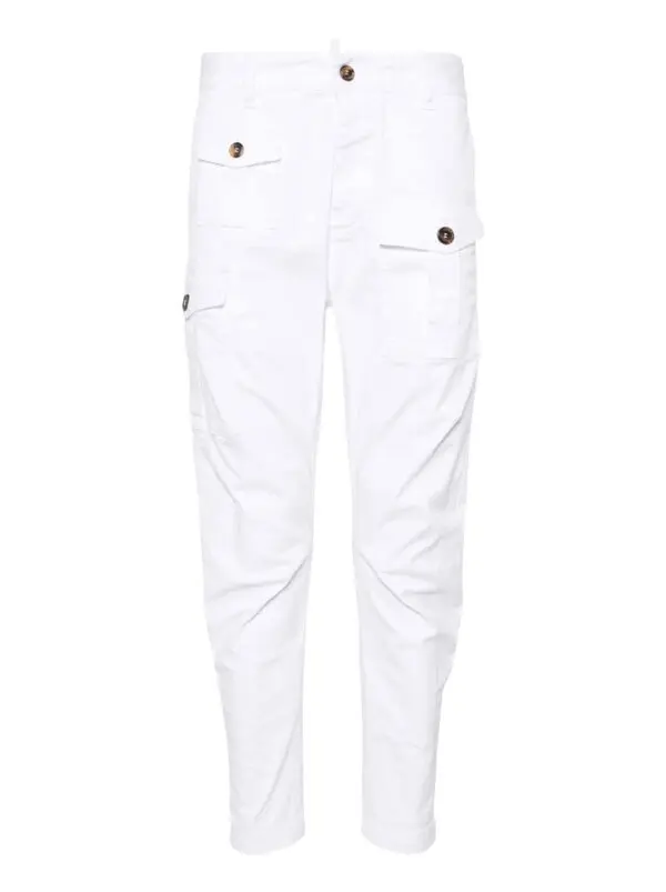 Dsquared2 Tapered Cargo Trousers - White