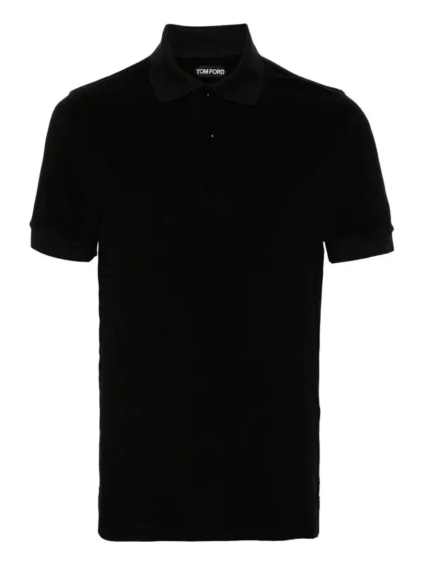 TOM FORD Towelling Cotton-blend Polo Shirt - Black