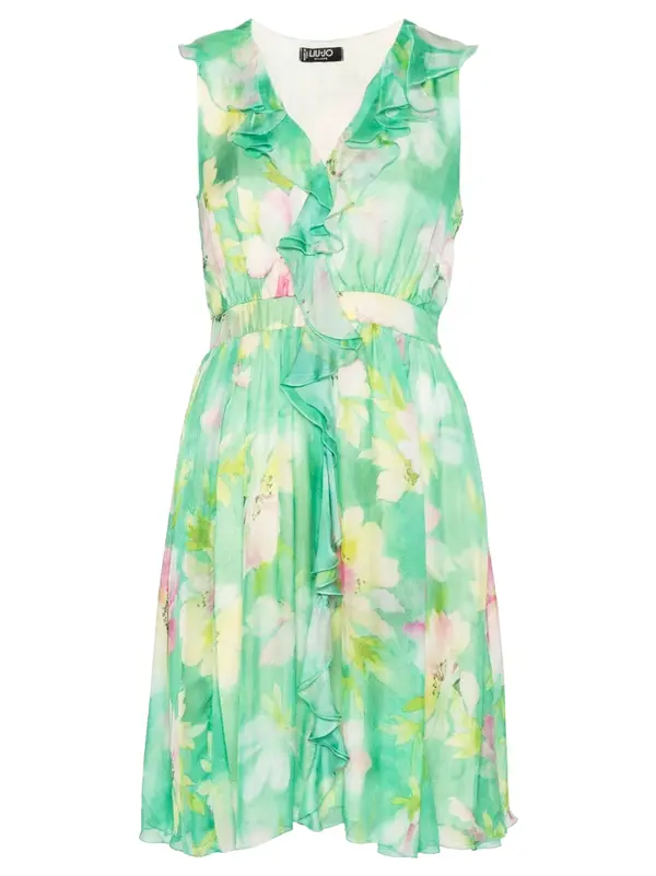 Liu Jo Floral-print Mini Dress - Green