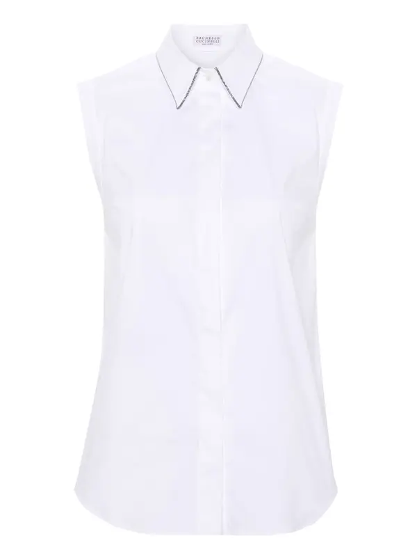 Brunello Cucinelli Sleeveless Button-up Shirt - White