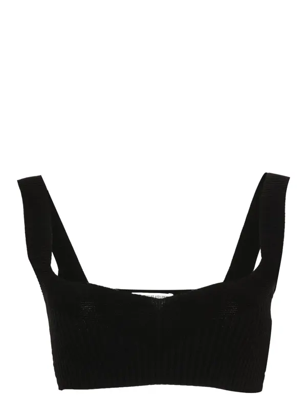 ALESSANDRO VIGILANTE Ribbed Cropped Top - Black