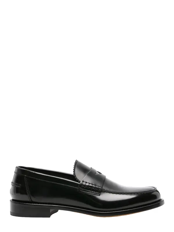 DOUCAL'S Patent Leather Penny Loafers - Black