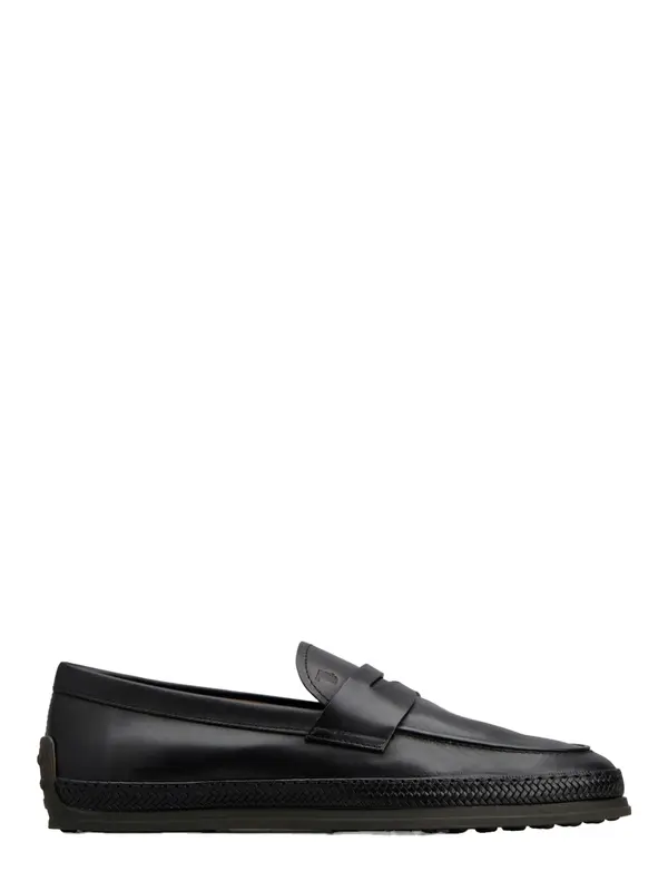 TOD'S Leather Penny Loafers - Black