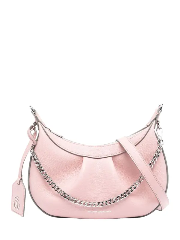 STUART WEITZMAN Stellar Crescent Leather Shoulder Bag - Pink