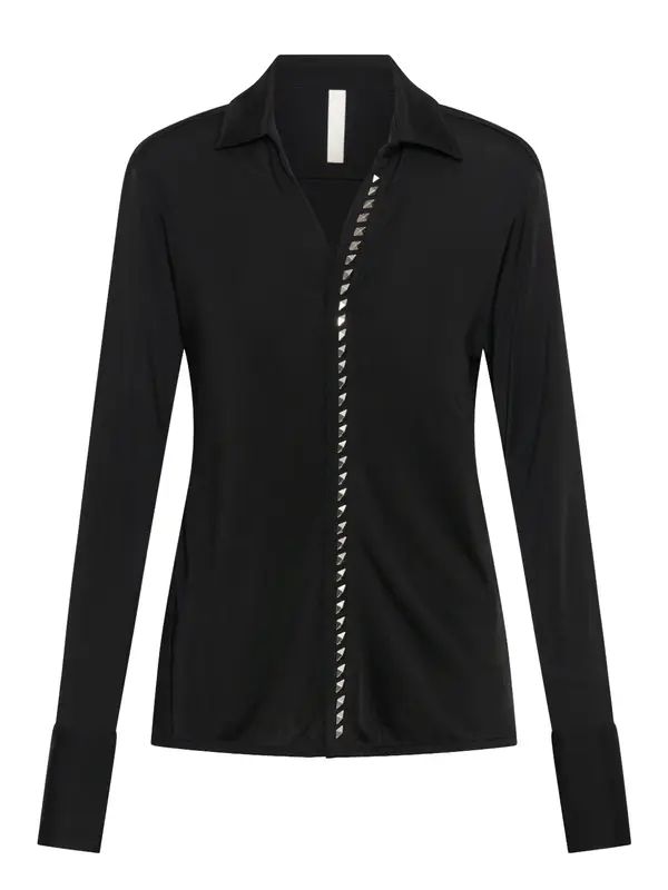 DION LEE Studded-placket Shirt - Black
