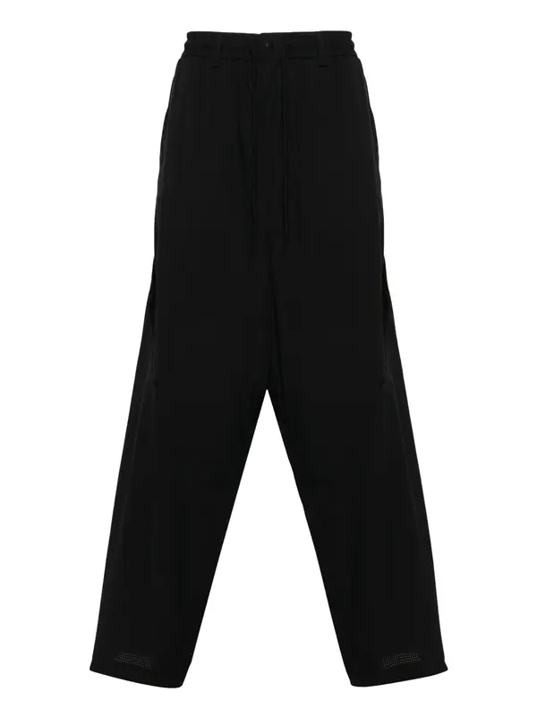 Y3 Logo-printed Paneled Track Pants - Black