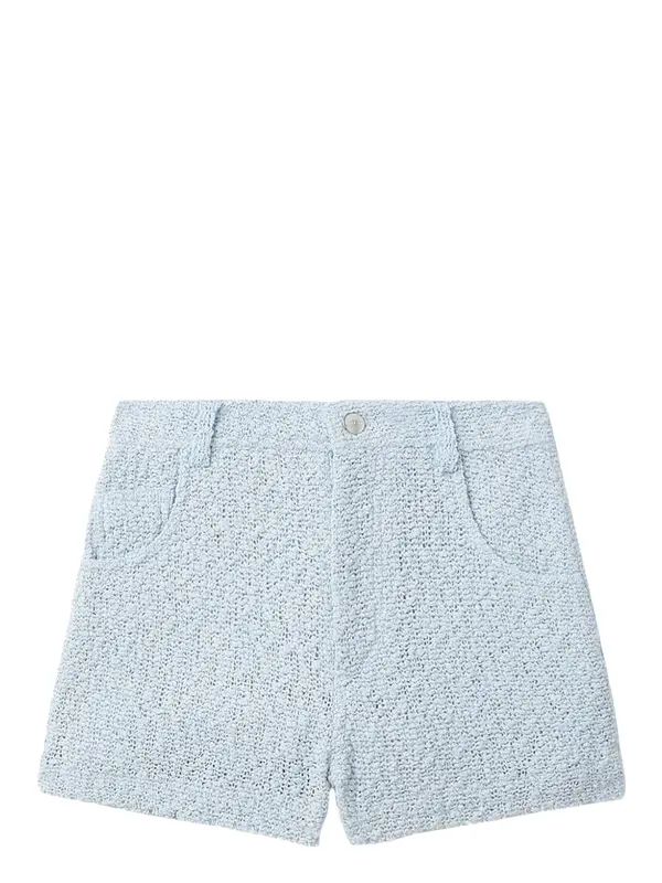 IRO PARIS High-waisted Tweed Shorts - Blue