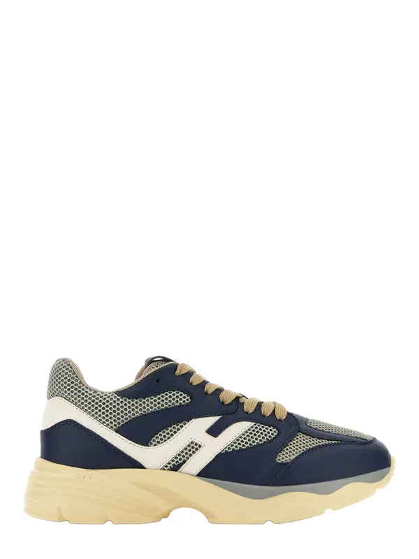 Hogan Panelled Leather Sneakers - Blue