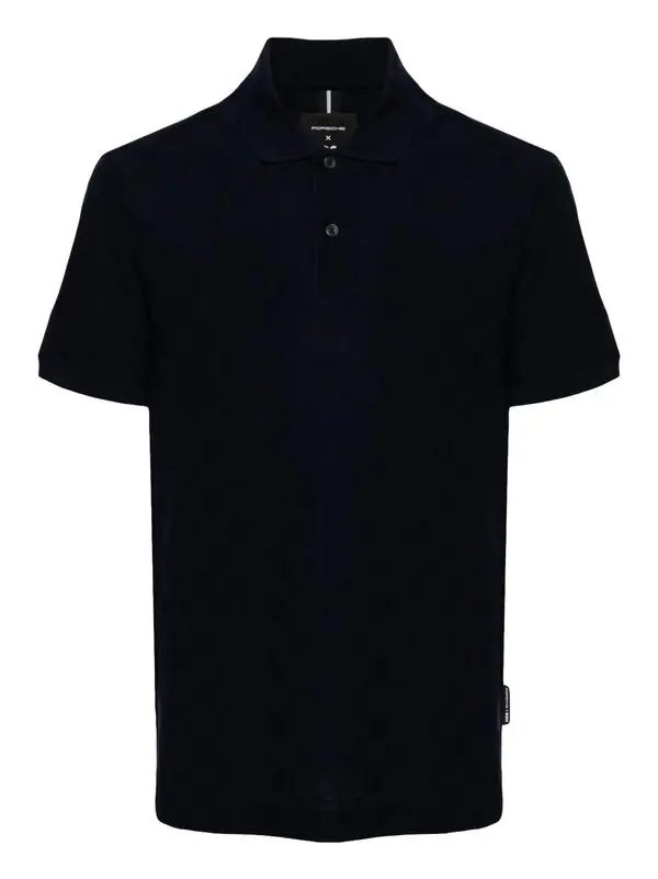 BOSS Checkerboard-knit Polo Shirt - Blue