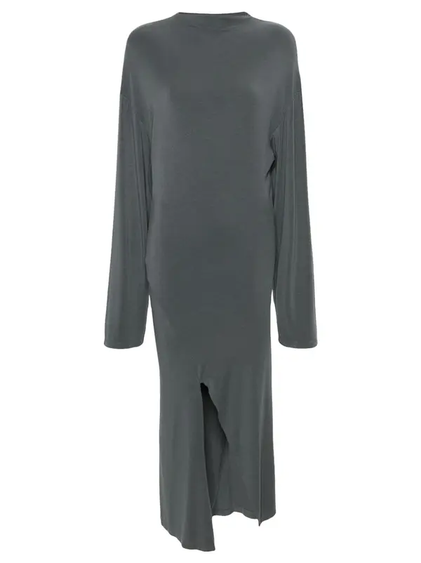 JADE CROPPER Drop-shoulder Jersey Maxi Dress - Grey