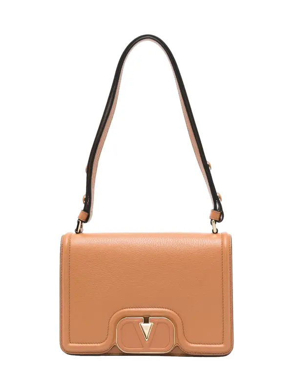 Valentino Garavani Vlogo Leather Shoulder Bag - Brown
