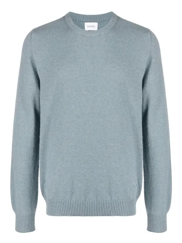 BARRIE B Label Cashmere Jumper - Blue
