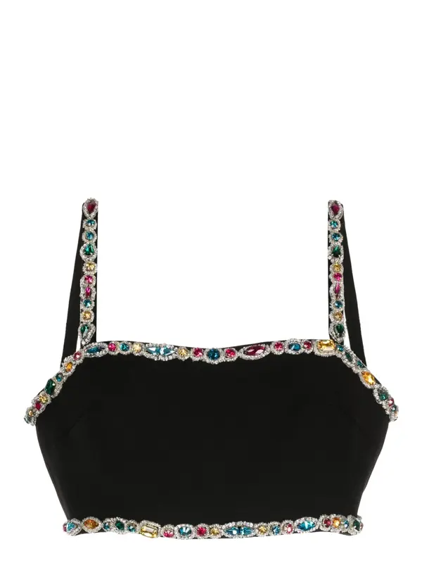 Zuhair Murad Crystal-embellished Cady Bra Top - Black