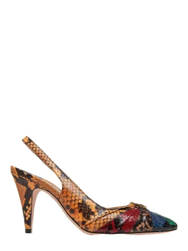 Bally Snakeskin-effect Leather Pumps - Orange
