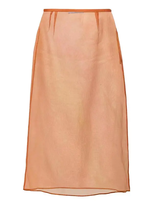 Prada Organza Midi Skirt - Brown