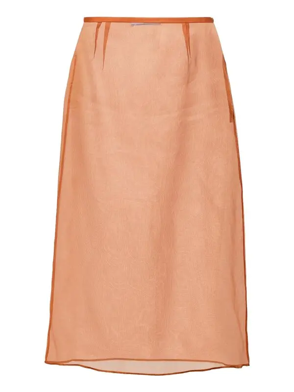 Prada Organza Midi Skirt - Orange