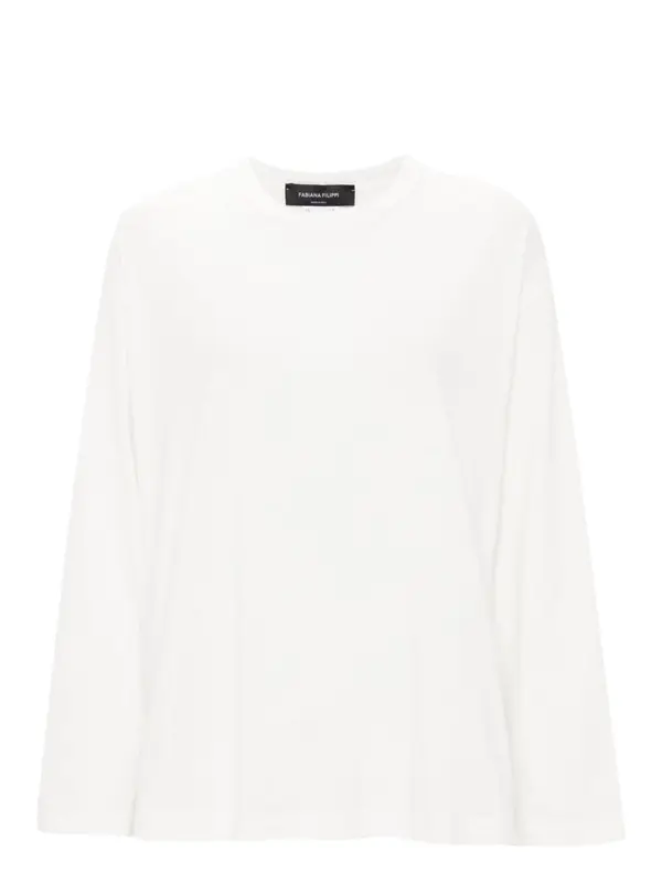 Fabiana Filippi Panelled Longsleeved T-shirt - White