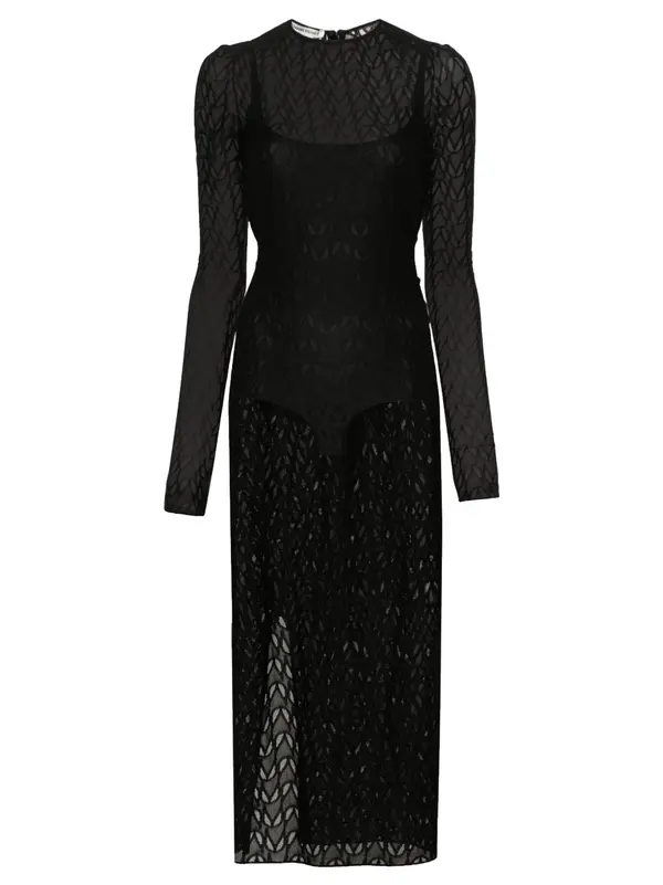 ALESSANDRO VIGILANTE Semi-sheer Mesh Dress - Black