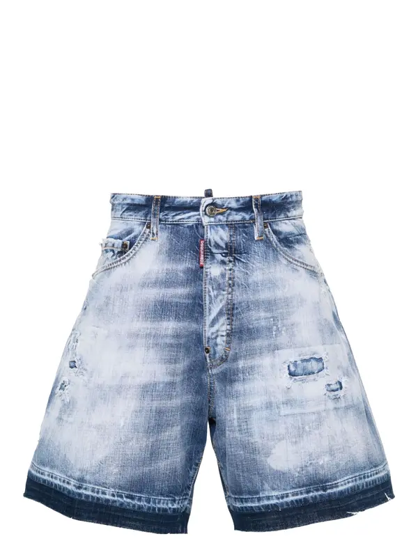 Dsquared2 Distressed Denim Shorts - Blue