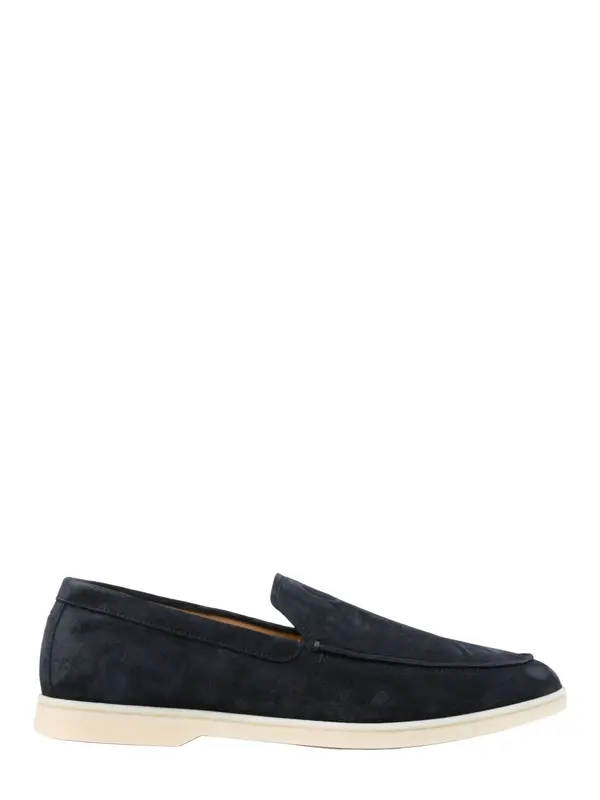 HENDERSON BARACCO Logo-embroidered Suede Loafers - Blue
