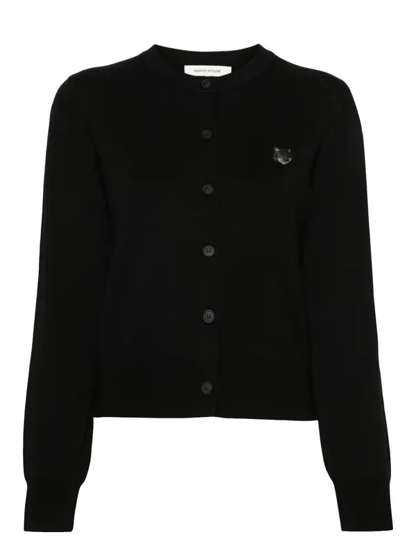 Maison Kitsuné Bold Fox Wool Cardigan - Black
