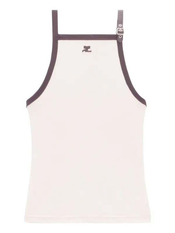 COURREGES Buckle-detail Tank Top - Neutrals
