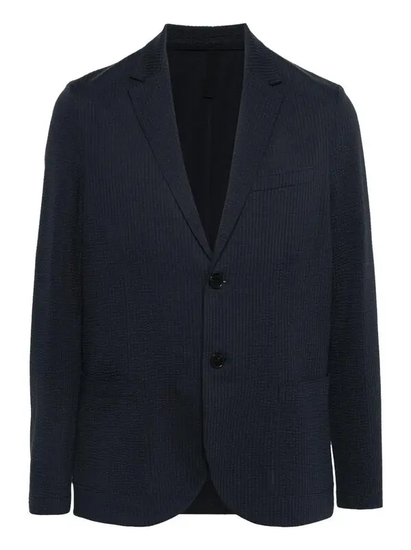 Harris Wharf London Cotton-blend Seersucker Blazer - Blue