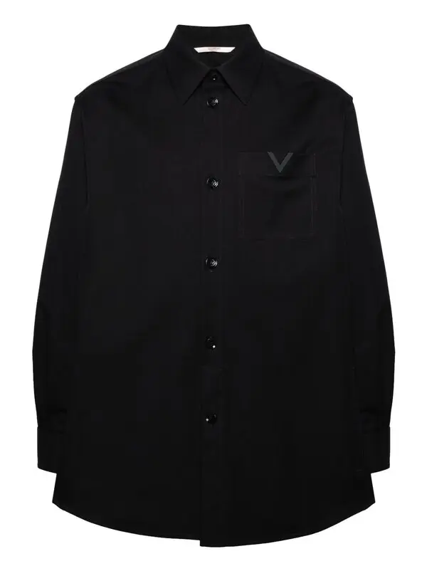 Valentino Garavani Vlogo Canvas Shirt - Blue