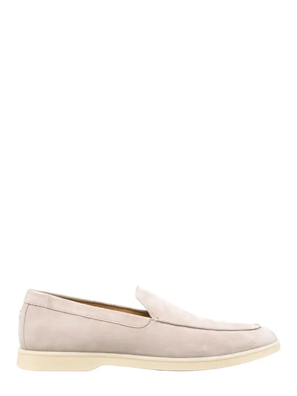 HENDERSON BARACCO Logo-embroidered Suede Loafers - Neutrals