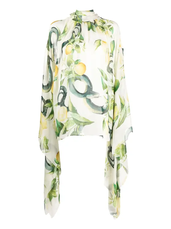 Roberto Cavalli Lemon-print Blouse - Green