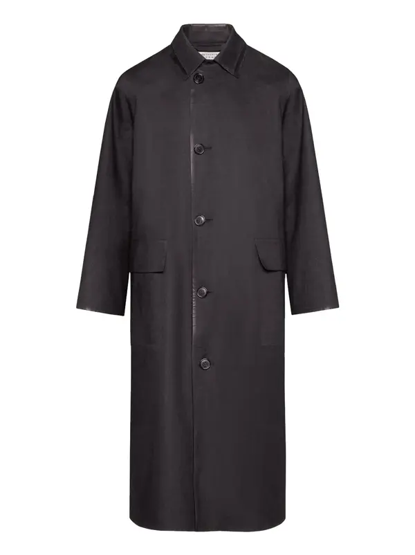 MAISON MARGIELA Coated Single-breasted Coat - Black