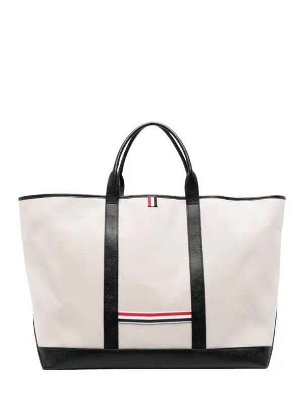 Thom Browne Rwb Stripe Tote - Neutrals