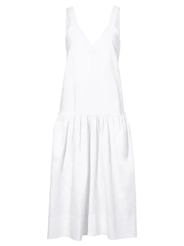Proenza Schouler White Label Sasha V-neck Midi Dress - White