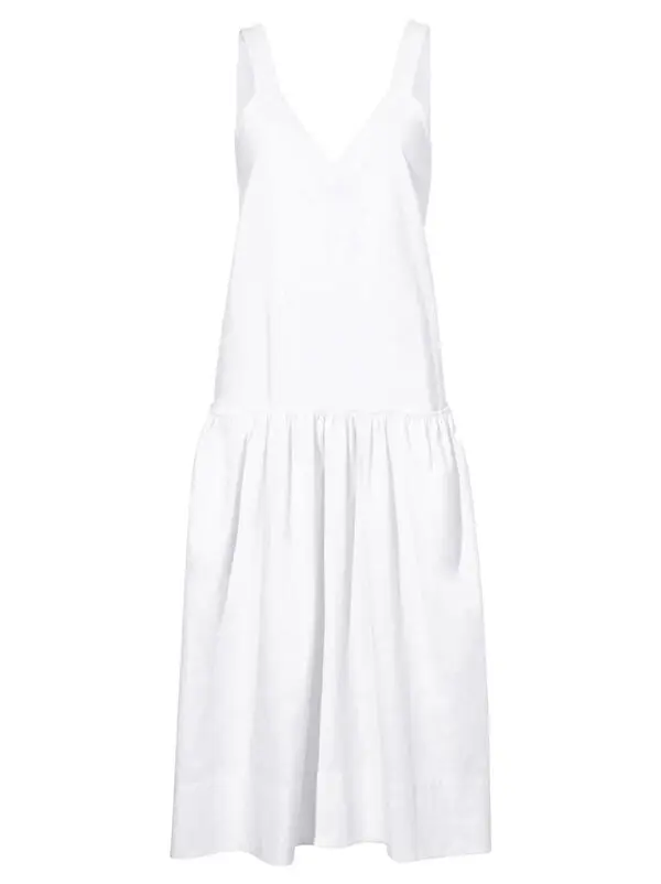 Proenza Schouler White Label Sasha V-neck Midi Dress - White