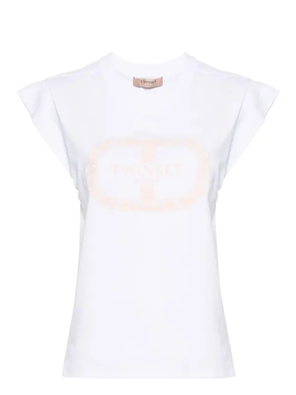TWINSET Embroidered Logo T-shirt - White