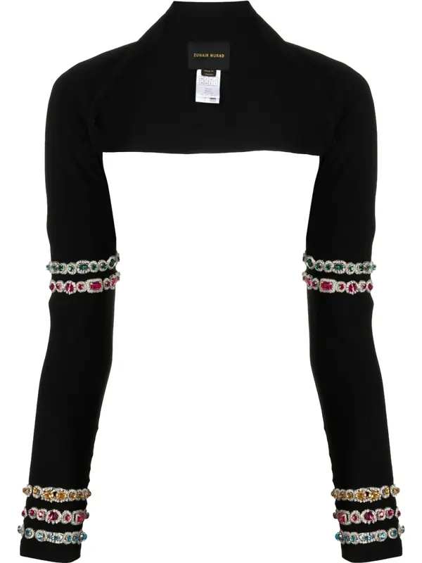 Zuhair Murad Bead-embroidered Bolero - Black