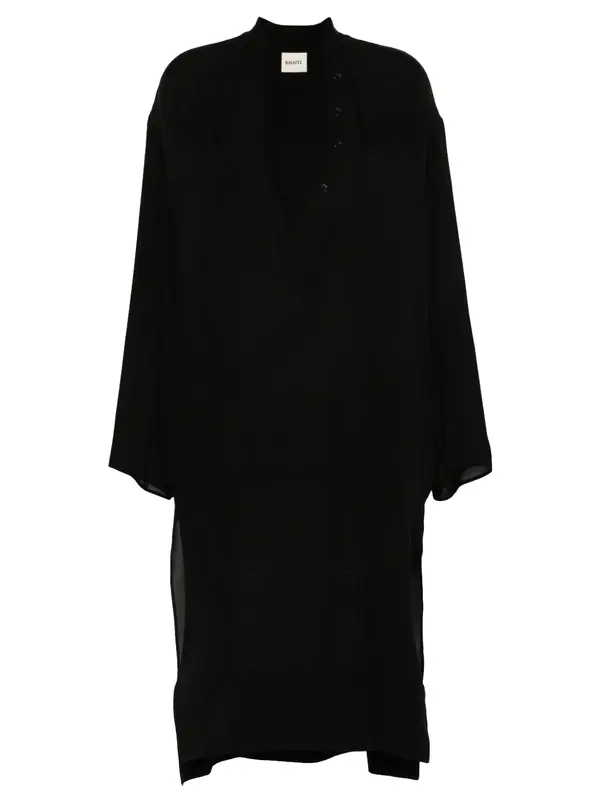 Khaite Brim Crepe Midi Dress - Black