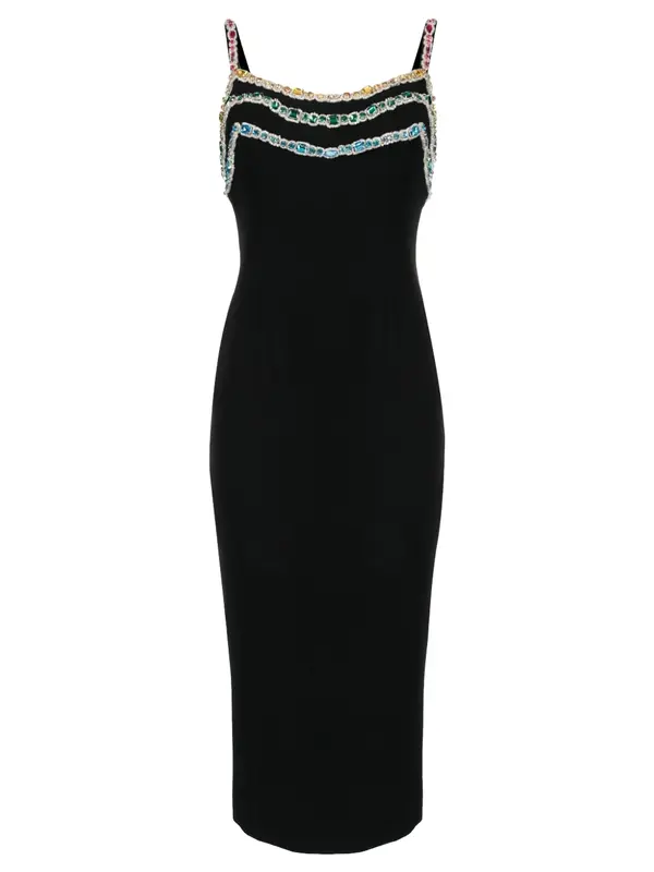 Zuhair Murad Crystal-embellished Cady Midi Dress - Black