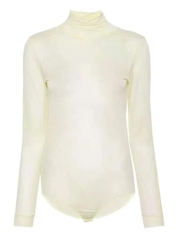 MAISON MARGIELA Four-stitch Sheer Bodysuit - Yellow