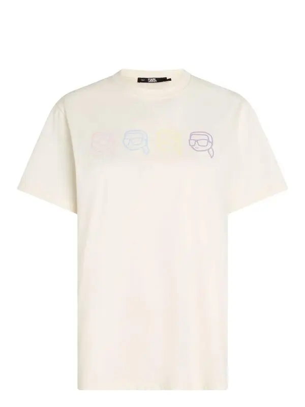Karl Lagerfeld Ikon Outline Organic-cotton T-shirt - White