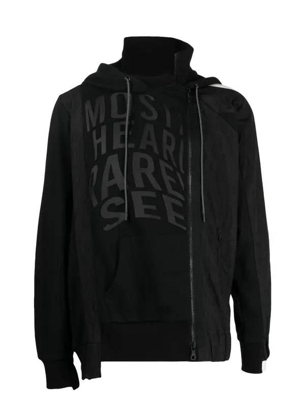 MOSTLY HEARD RARELY SEEN Asymmetric Panelled Hoodie - Black