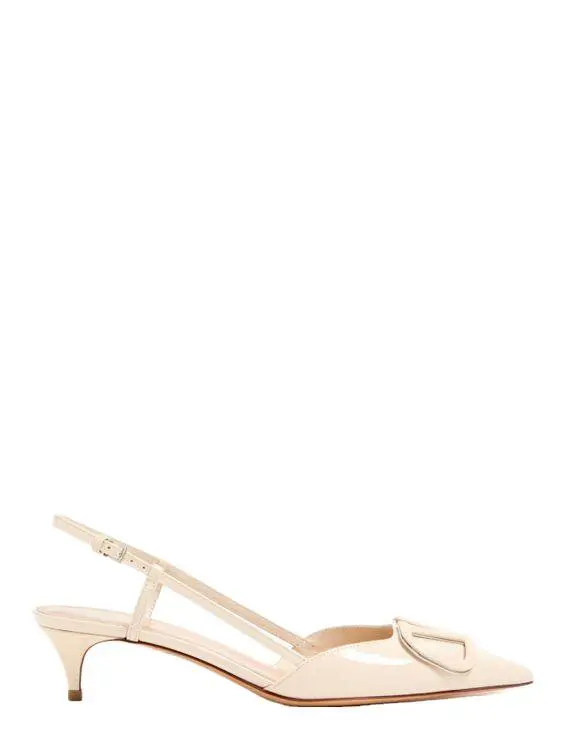 Valentino Garavani Vlogo Slingback Pumps - Ivory