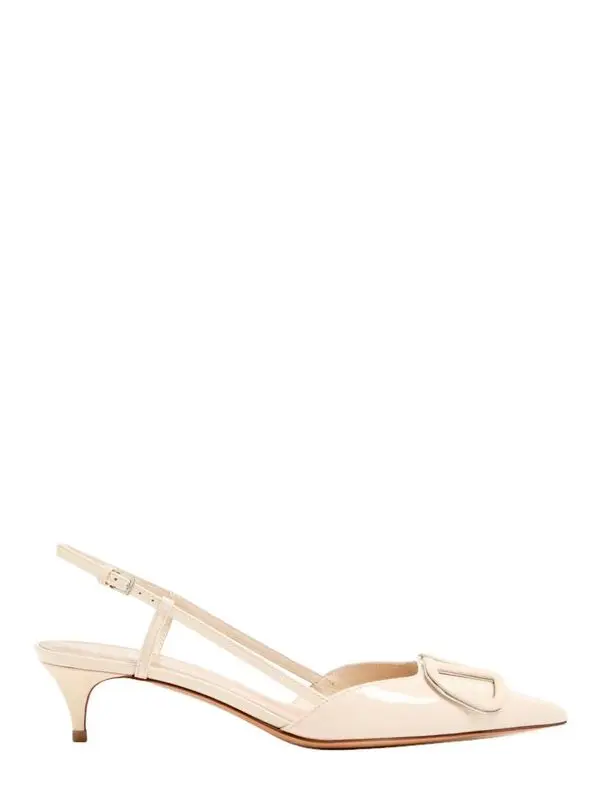 Valentino Garavani Vlogo Slingback Pumps - Light Ivory